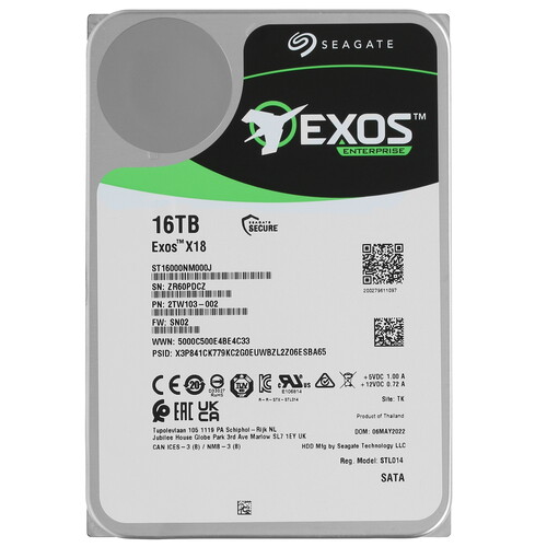 Купить 16 ТБ Жесткий диск Seagate Exos X18 [ST16000NM000J] в интернет ...