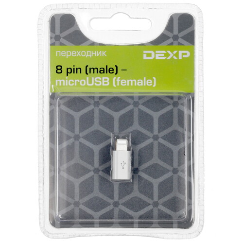 Купить Переходник DEXP micro USB-B - Lightning 8-pin белый в интернет ...
